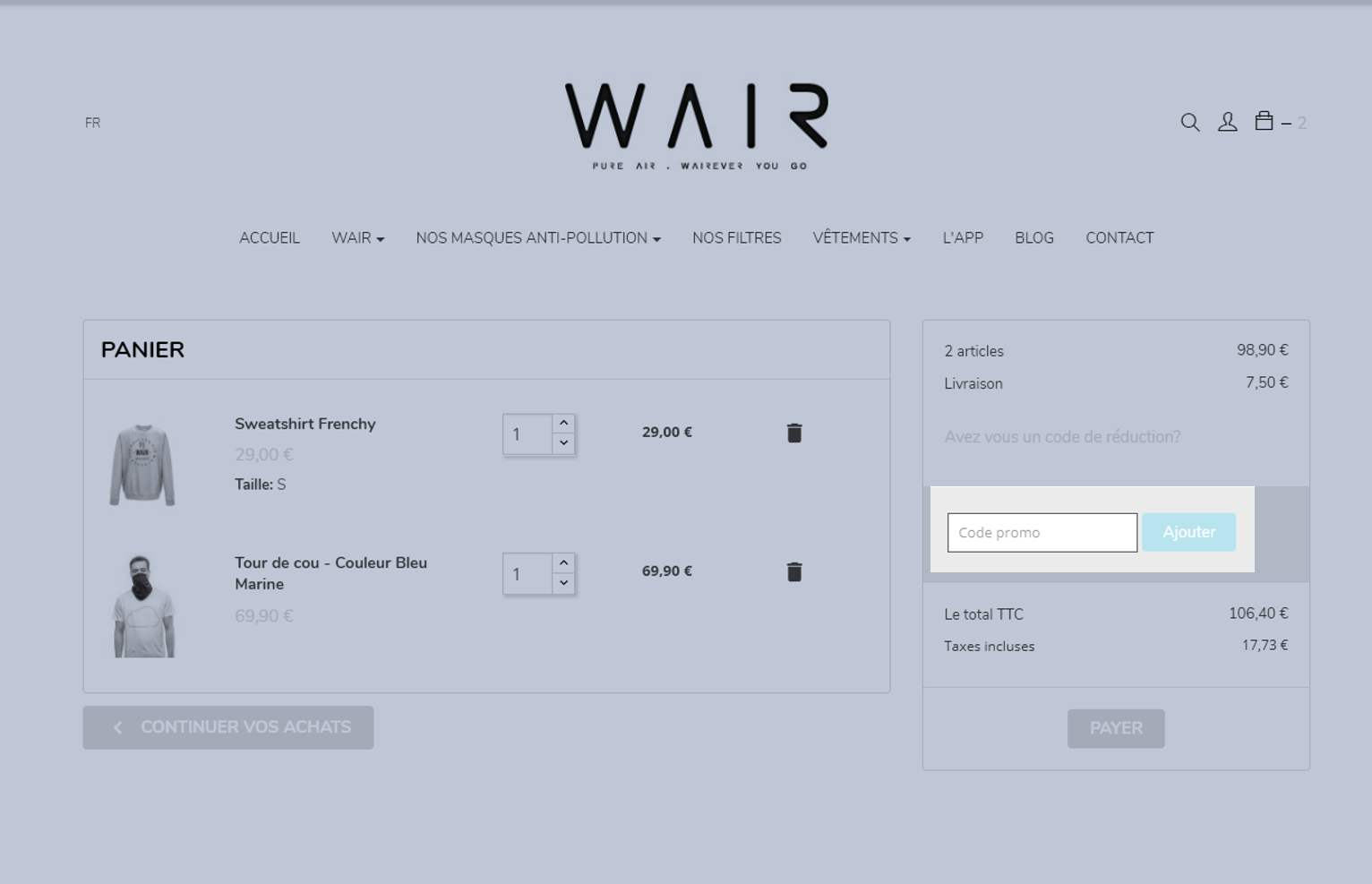 Utiliser votre code Wair – Centre d'Aide